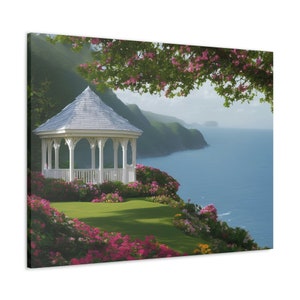 Canvas Gallery Wraps Frame Wall Art Decor Gazebo Cottagecore Flowers - Etsy