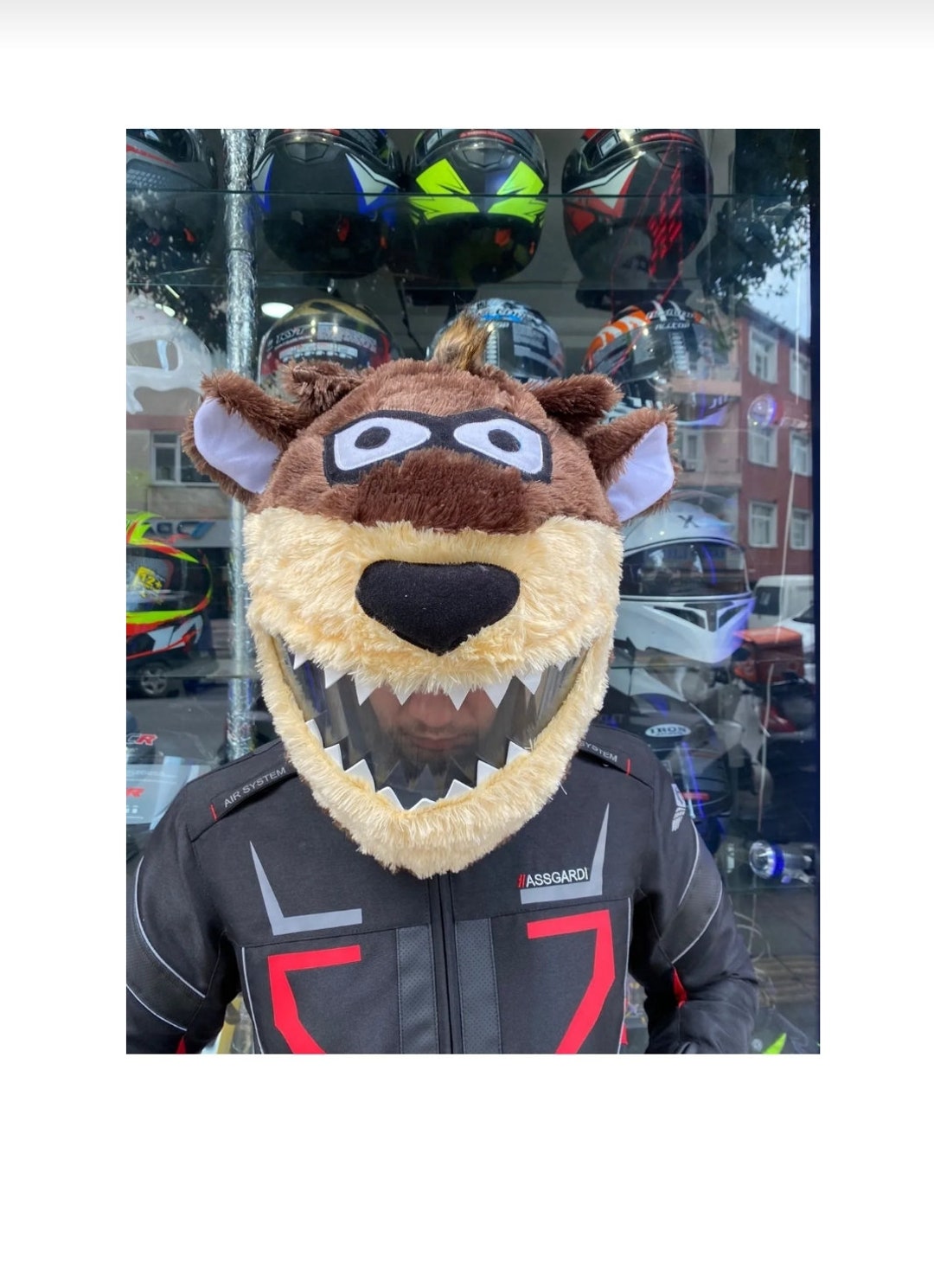 Motorcycle Helmet Cover Brown Funny Hats and Animal Helmets - Etsy