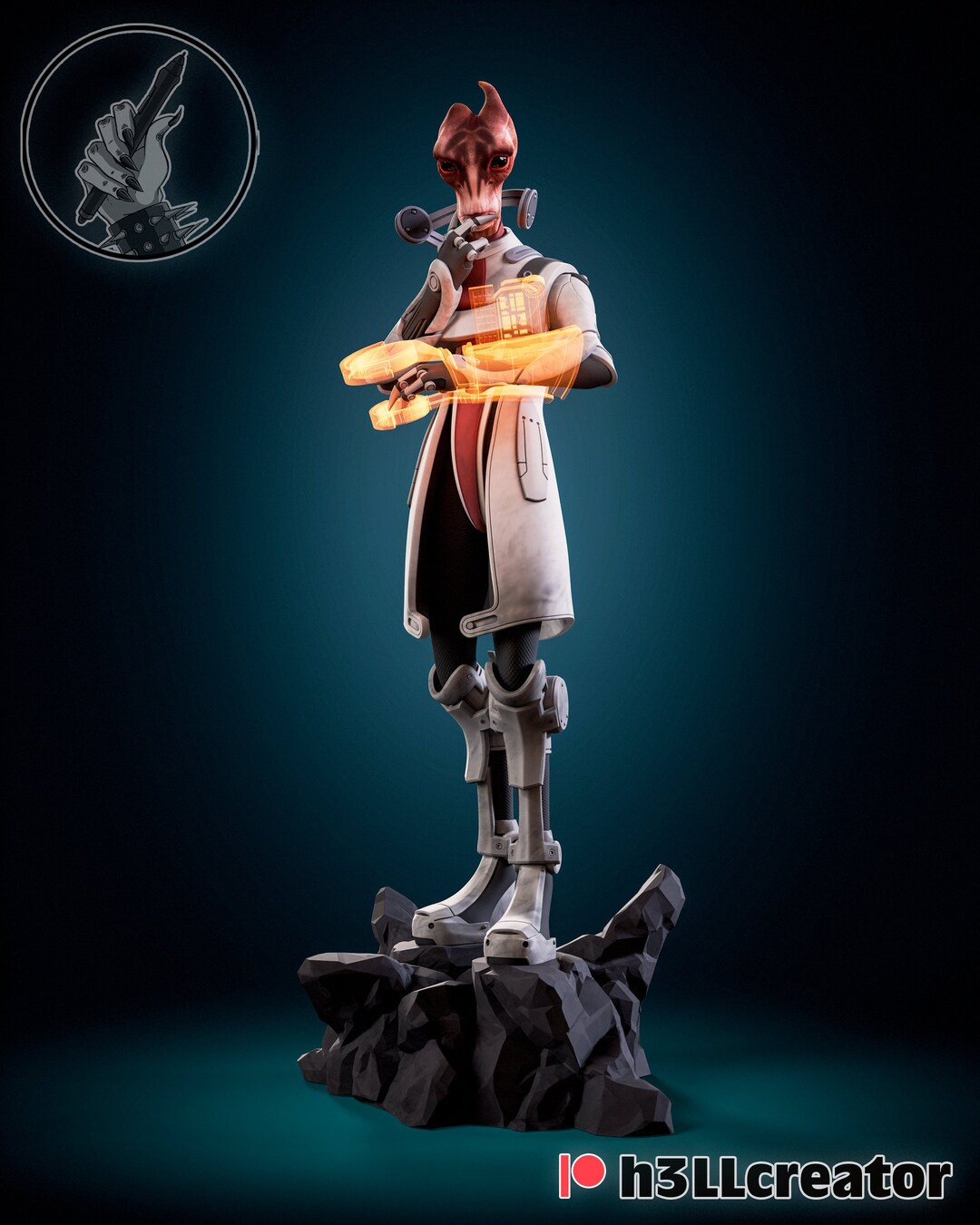 Mass Effect Mordin Figure | Unpainted Durable Resin 3D Printed Statue ...