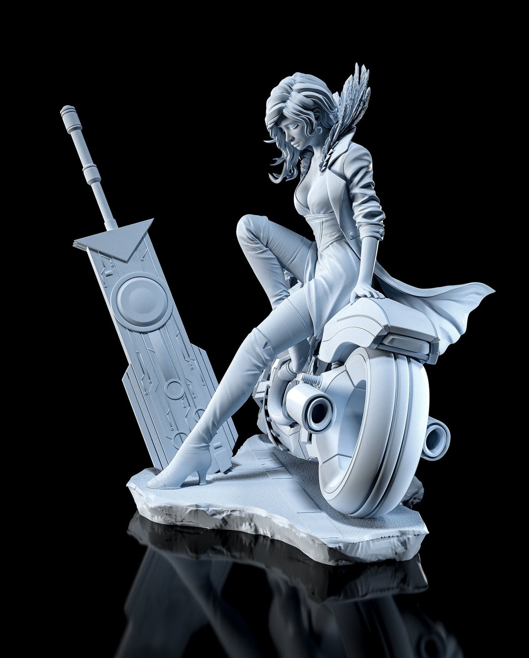 Red From Transistor Figure or Bust | Unpainted Durable Resin 3D Printed ...