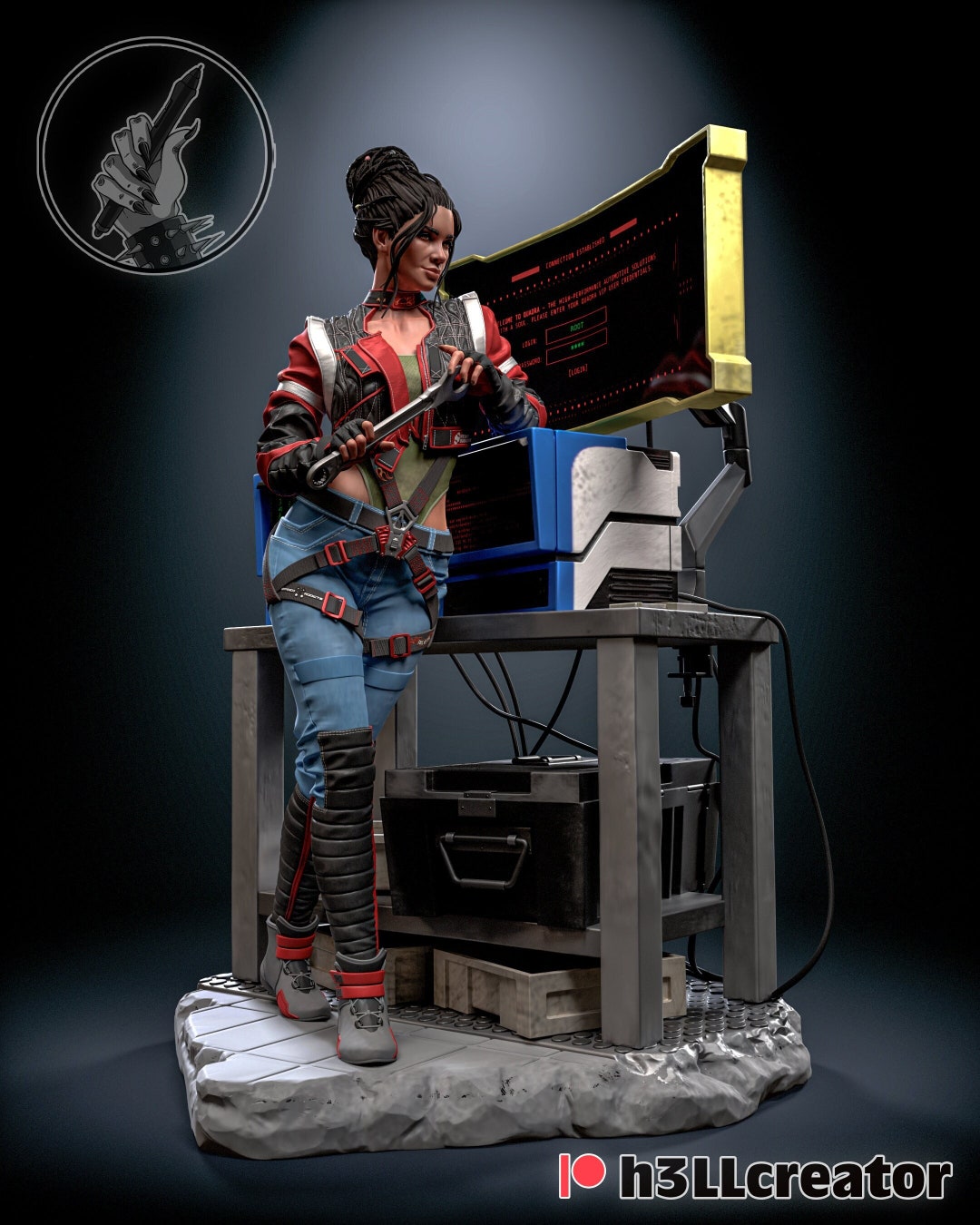 Panam Palmer Figure From Cyberpunk | Unpainted Durable Resin 3D Printed ...