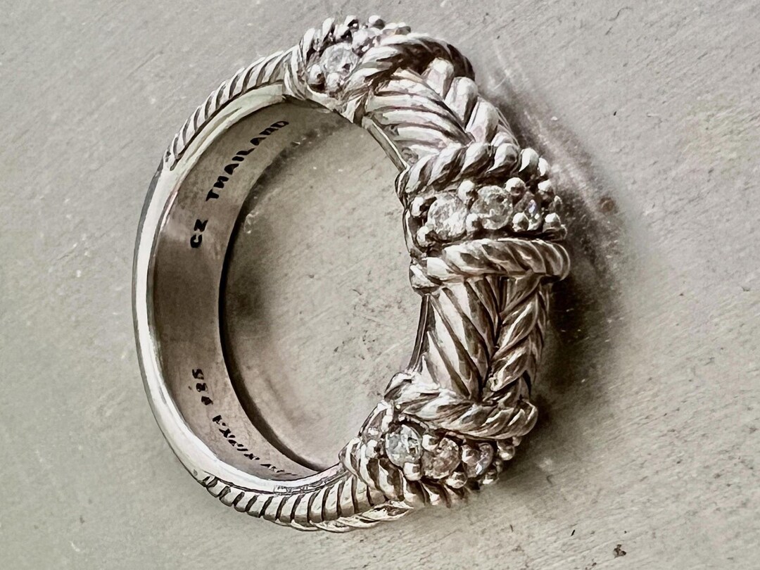 JUDITH RIPKA CZ Sterling Silver 925 Ring - 8 Grams Size 7 Diamonique ...