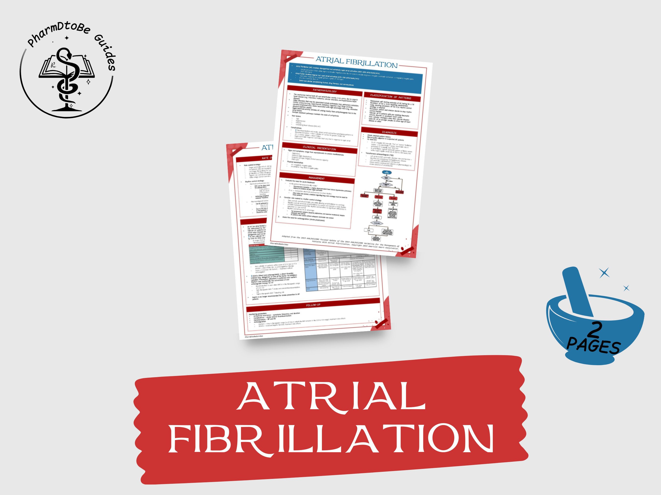 Atrial Fibrillation Study Guide Cardiology Pharmacy - Etsy