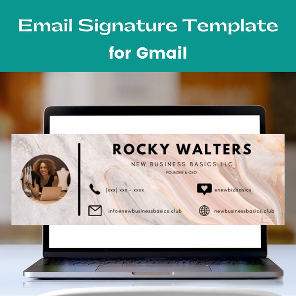 Email Signature With Photo and Logo Template - Etsy