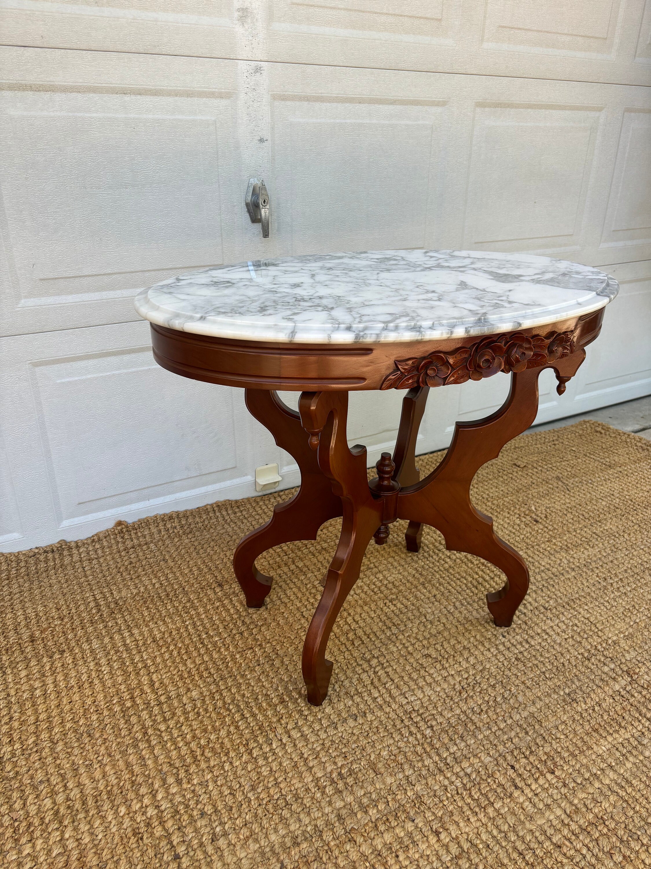 Marble Top Entryway Table Antique Victorian Marble Top Mahogany Table ...