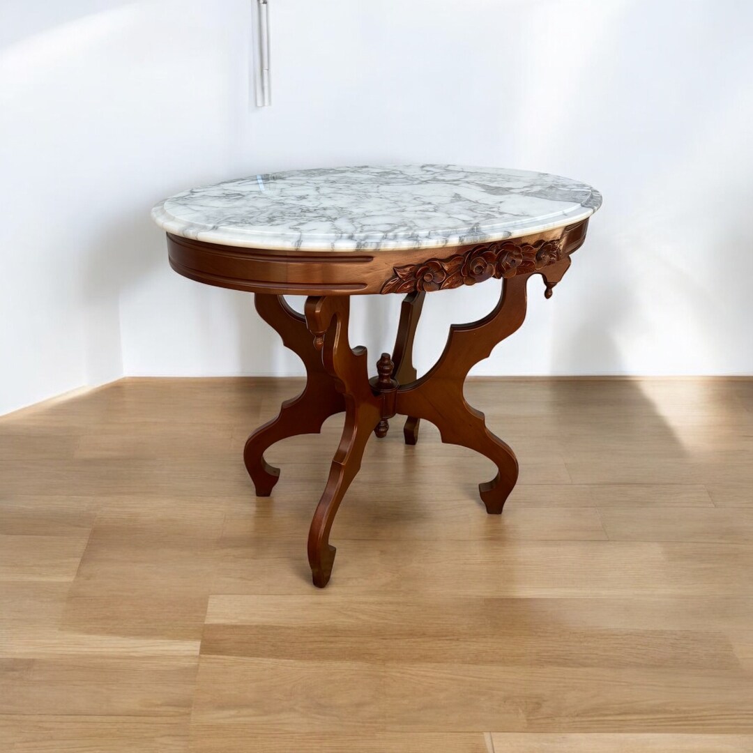 Marble Top Entryway Table Antique Victorian Marble Top Mahogany Table ...
