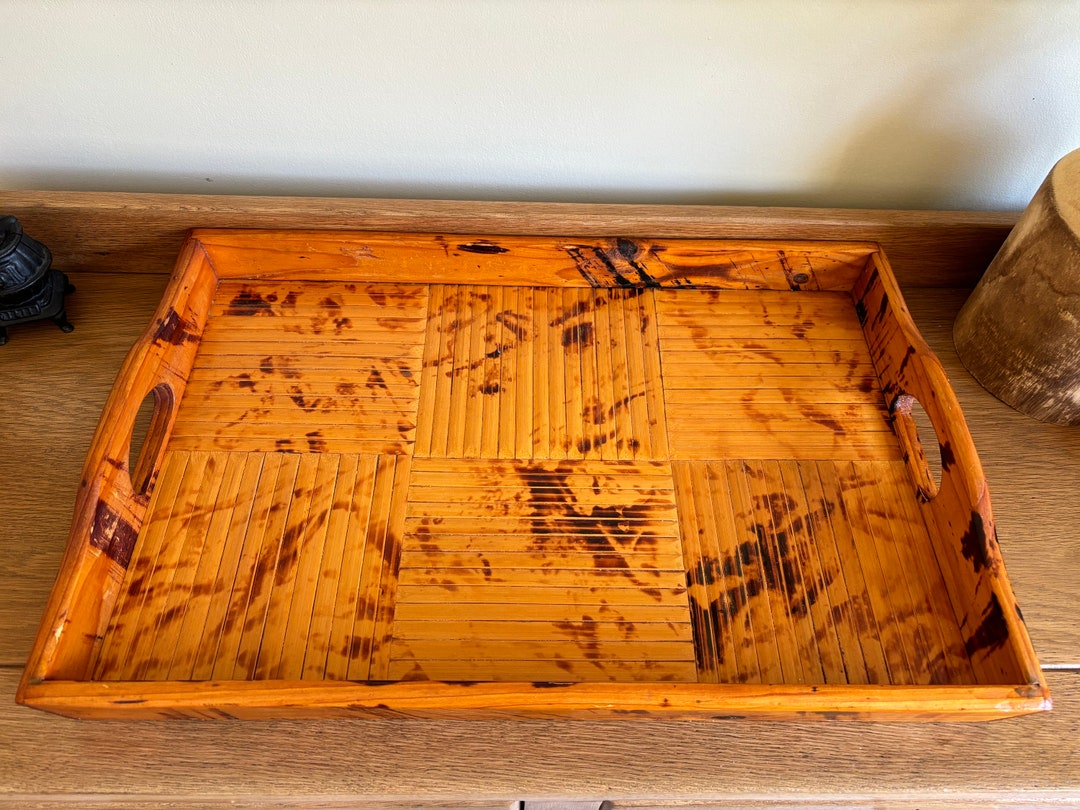 1960s Vintage Bamboo Tray With a Tortoise Shell Pattern - Etsy