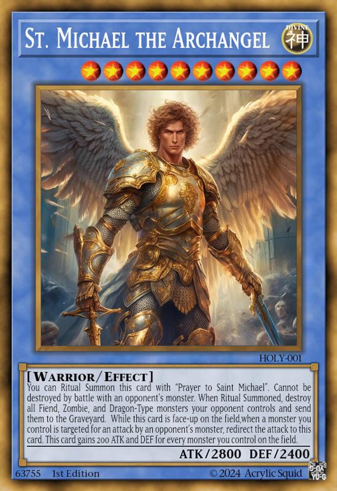 St. Michael the Archangel Set handmade Orica Yu-gi-oh Card. BUY 3-get a ...