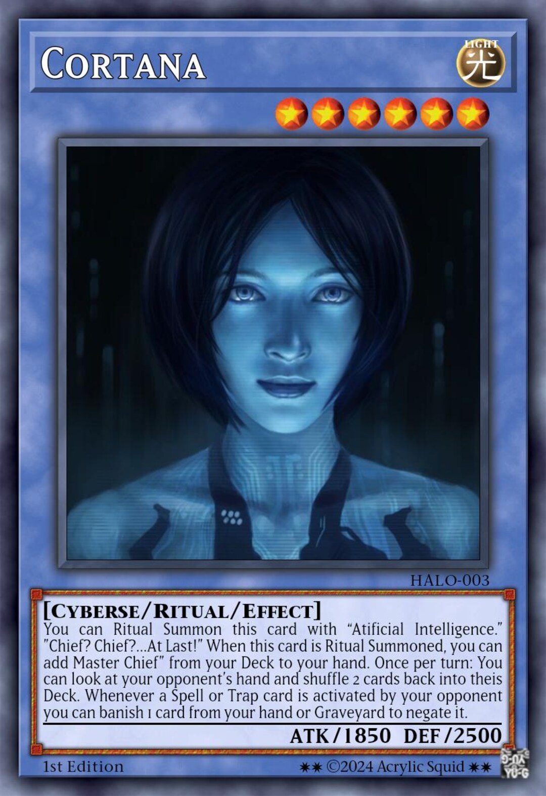 Cortana handmade Orica Yu-gi-oh Card. BUY 3-get a FREE BONUS Card See ...