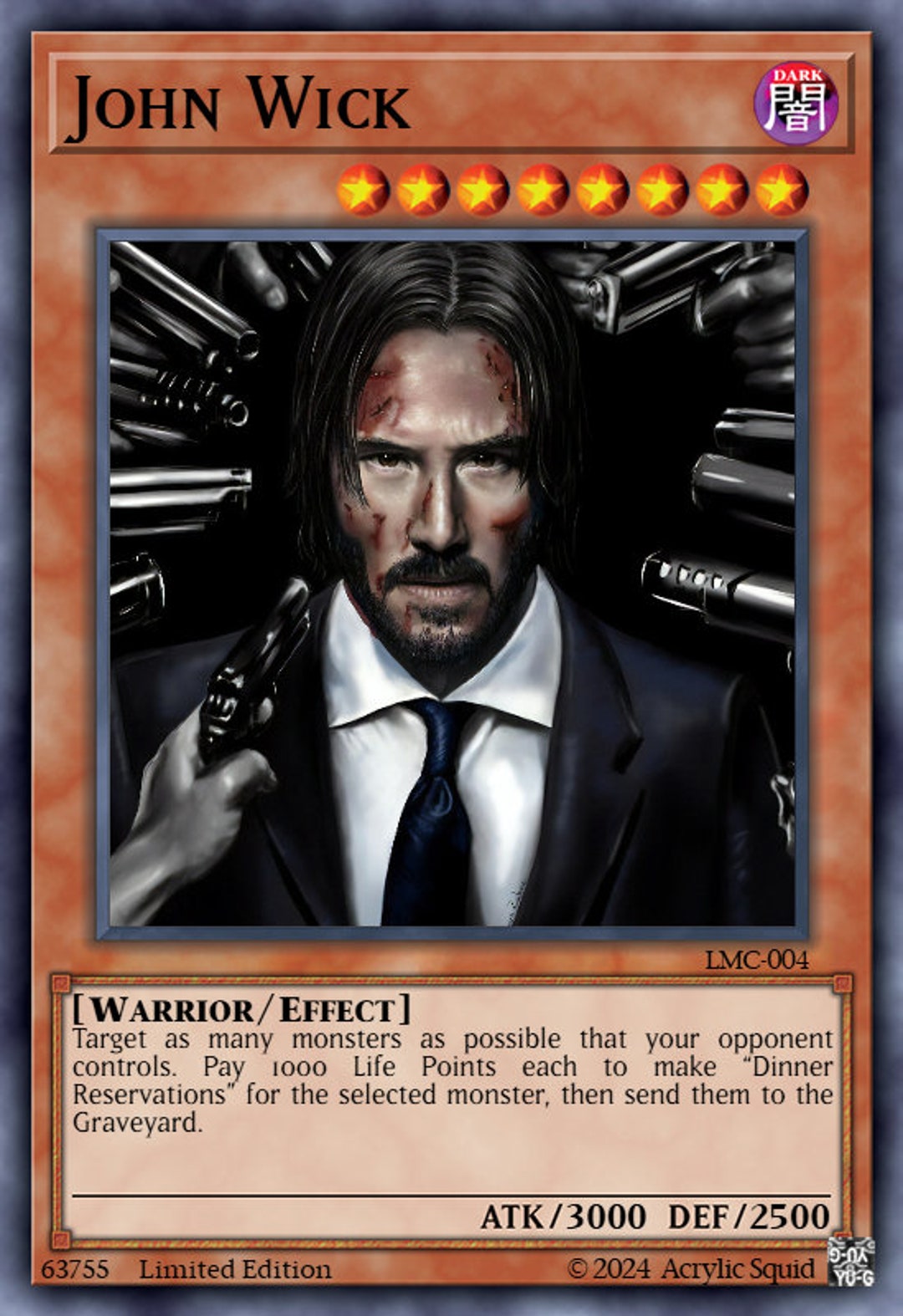 John Wick handmade Orica Yu-gi-oh Card. BUY 2-get a FREE BONUS Card See ...