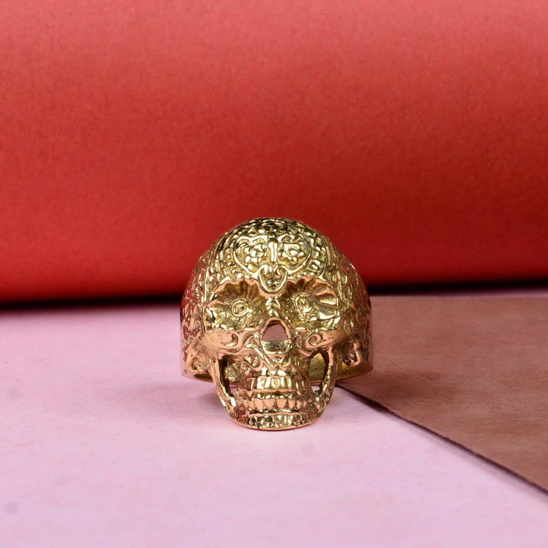 Skull Ring, Gothic Ring, Gold Skull Ring, Horror Ring, Skull Head Ring ...