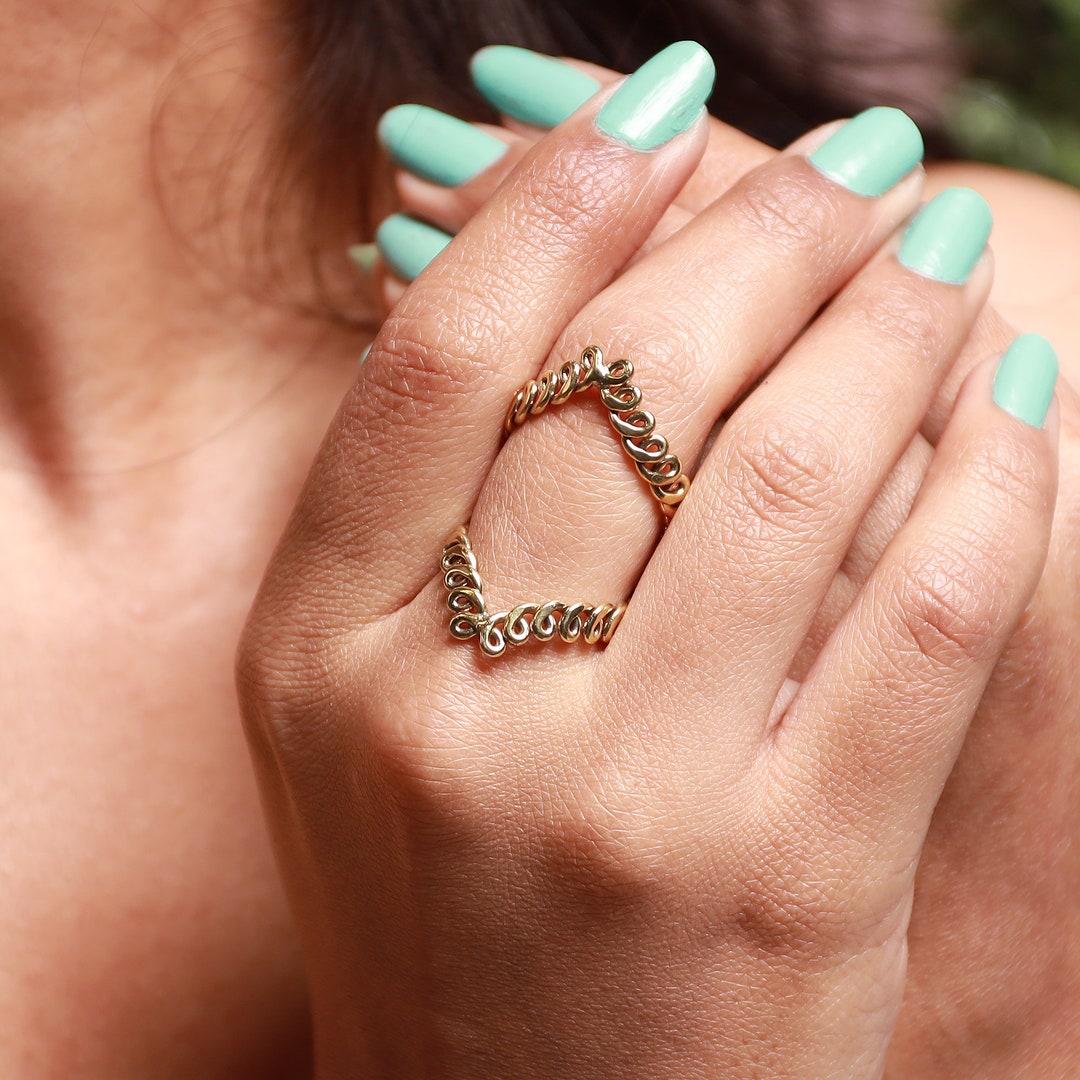 14k Gold Splint Ring, Arthritis Ring (both Rings) , Splint Knuckle Ring ...