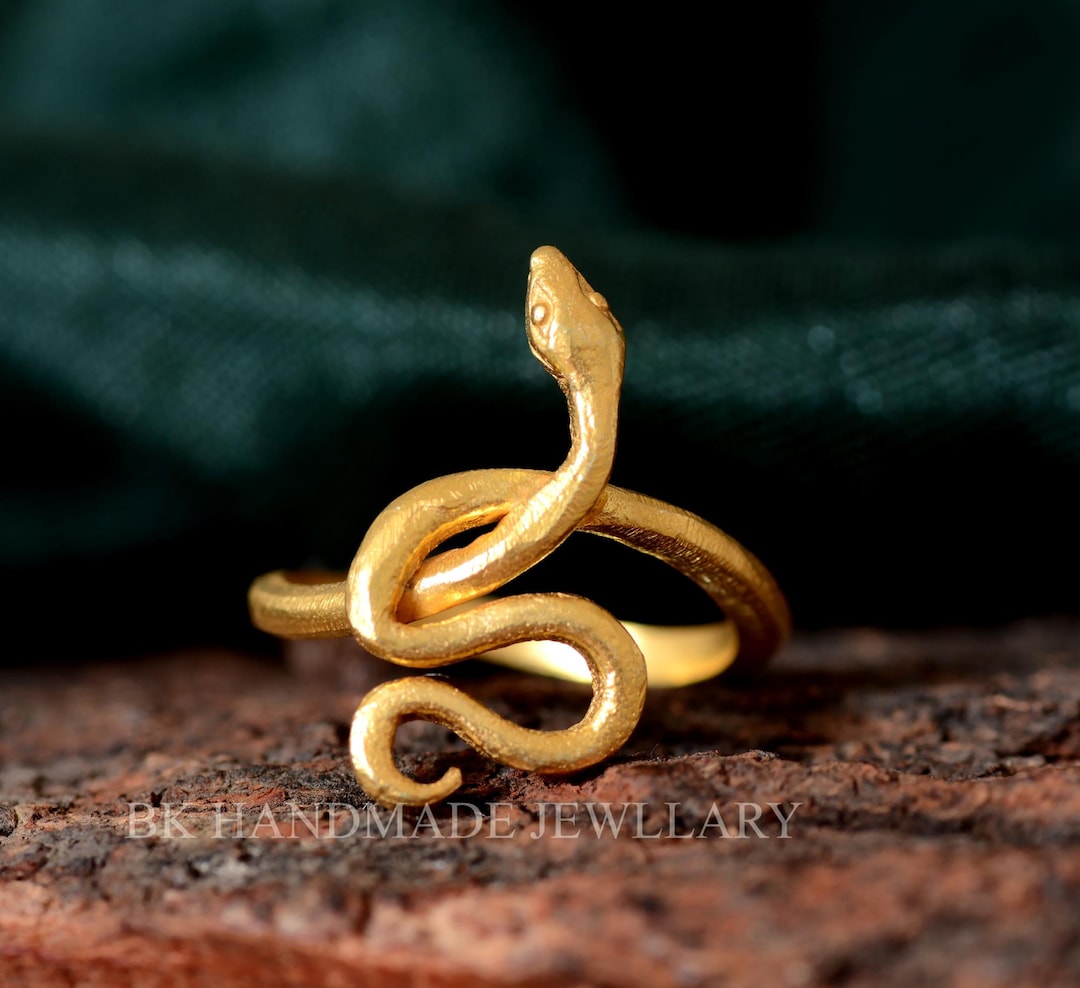 18k Gold Snake Ring,snake Wrap Ring,adjustable Snake Ring,gold Wrap ...