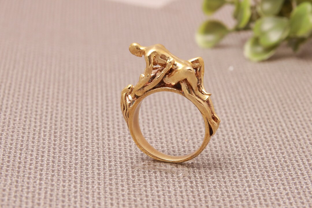 18k Gold Nude Couple Missionary Position Ring, Handmade Ring, Nude ...