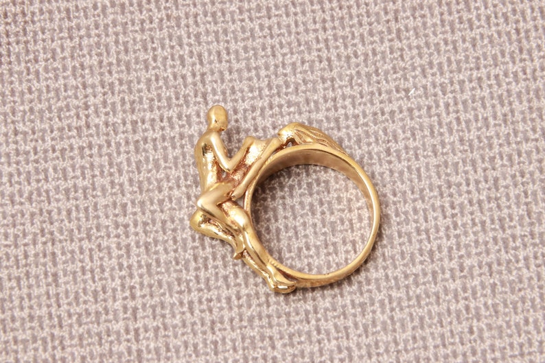 18k Gold Nude Couple Missionary Position Ring, Handmade Ring, Nude ...