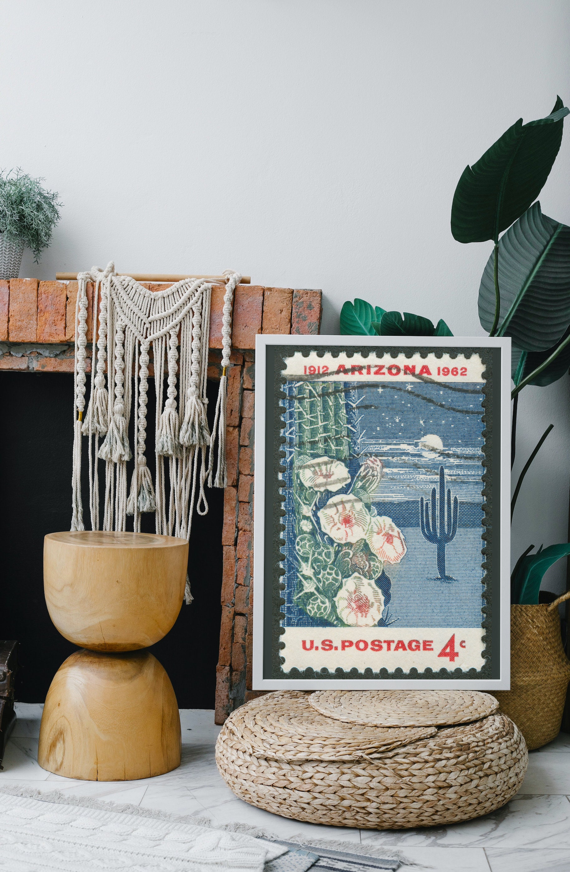 Vintage Postage Stamp Poster, US Postal Service Art Print, Arizona Wall ...
