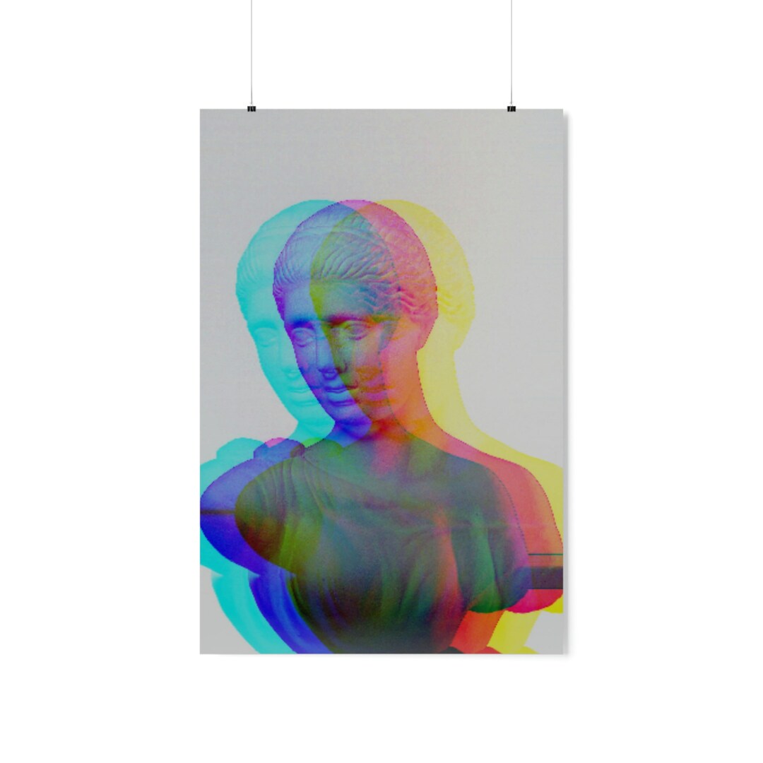 Greek Statue Wall Art, Modern Statue Poster, Greek Statue Bust, Surreal ...