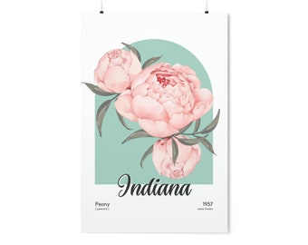 Matte Canvas, Stretched, 1.25 Radiant Peony Stained Glass Style Canvas ...
