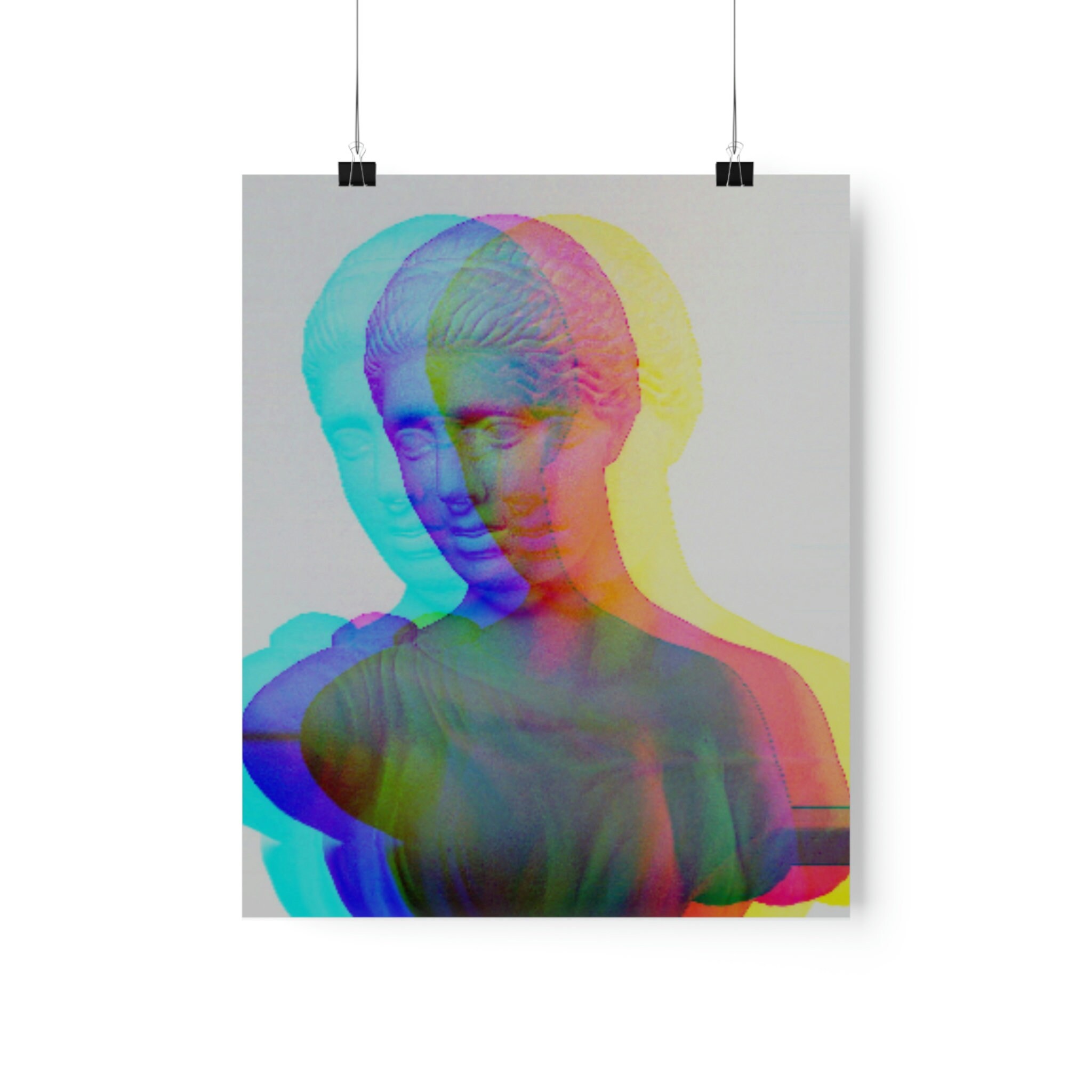 Greek Statue Wall Art, Modern Statue Poster, Greek Statue Bust, Surreal ...