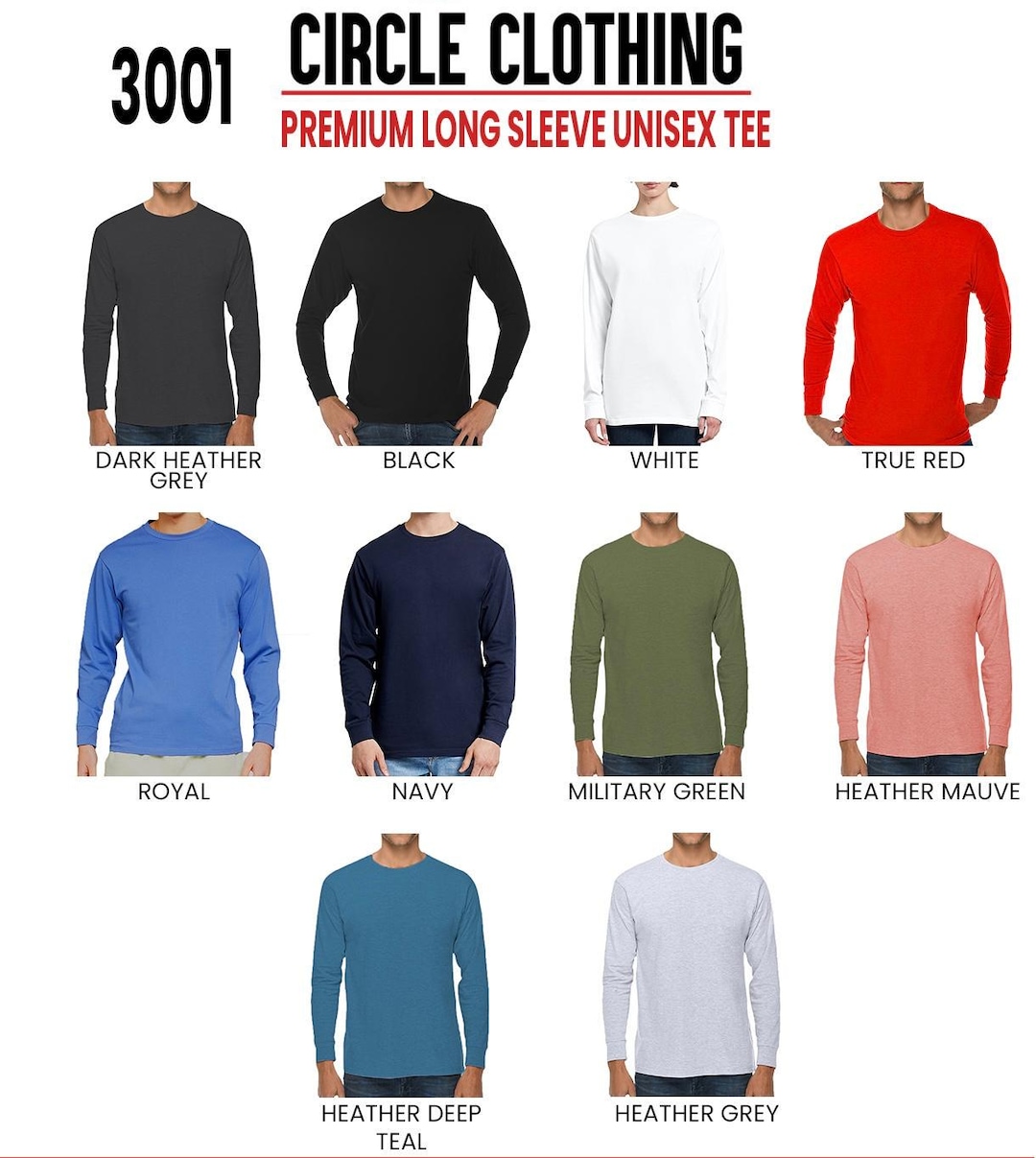 Blank Long Sleeve Shirt, Empty Shirt, Plain Unisex Heather Circle ...