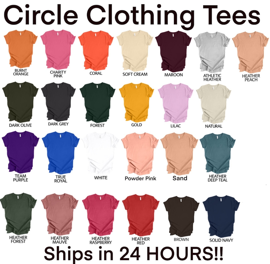Circle Clothing Blank Solid Colors UNISEX Shirts for Crafting, Vinyl ...