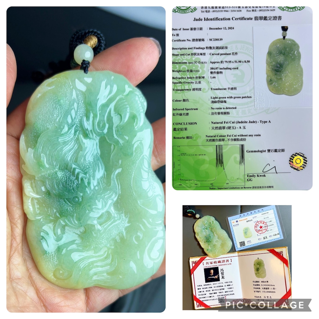 Dragon Hand Carved Imperial Jade Myanmar Burma Natural Grade A Jade ...
