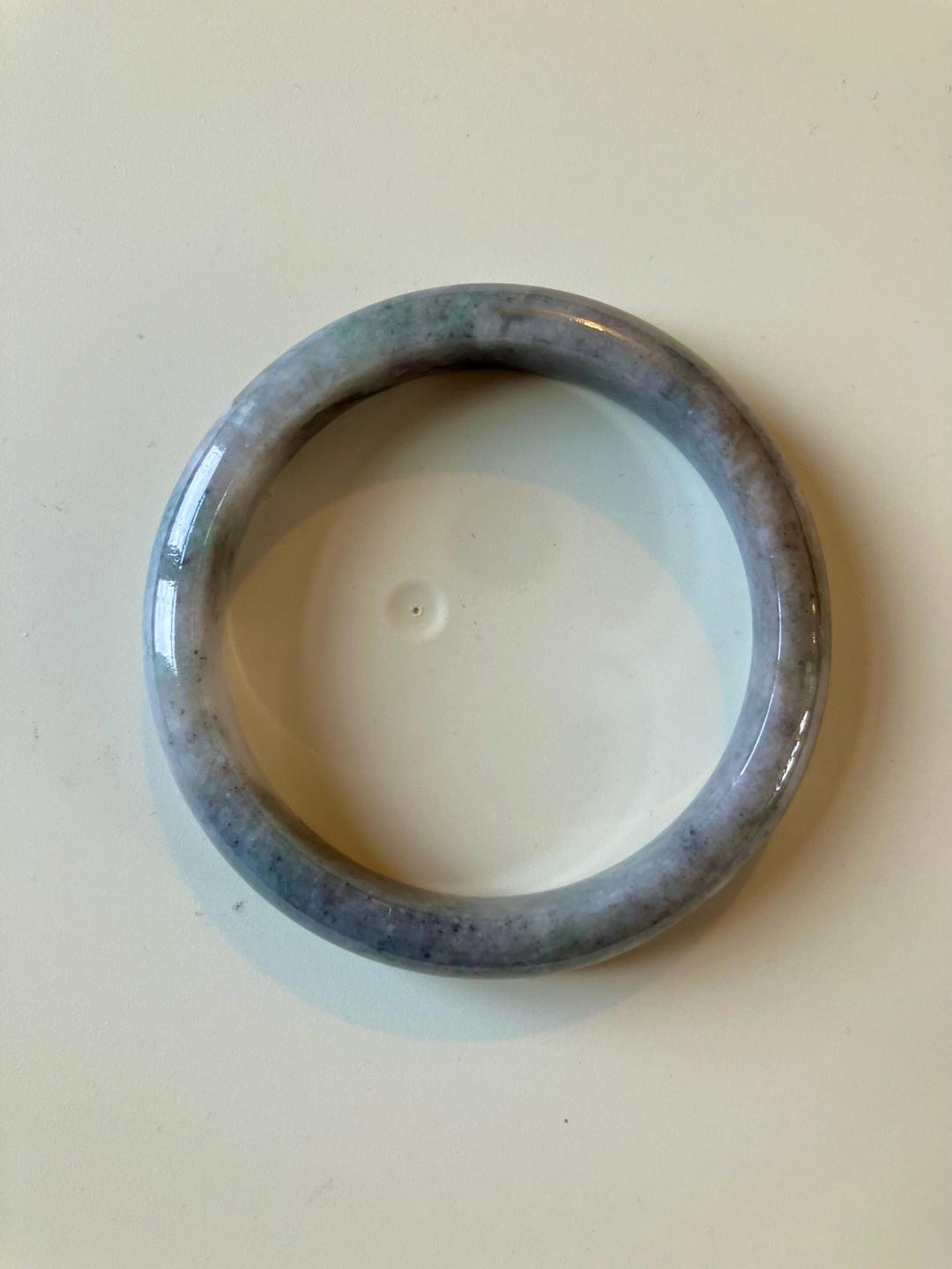 Jadeite Bangle /59mm D Cut Round Burma Grade A/ Imperial / Grey Icy ...