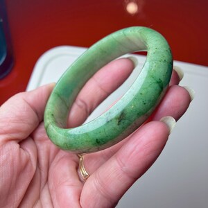 58mm Burma Jadeite Bangle Green Natural Type A /imperial /flower ...