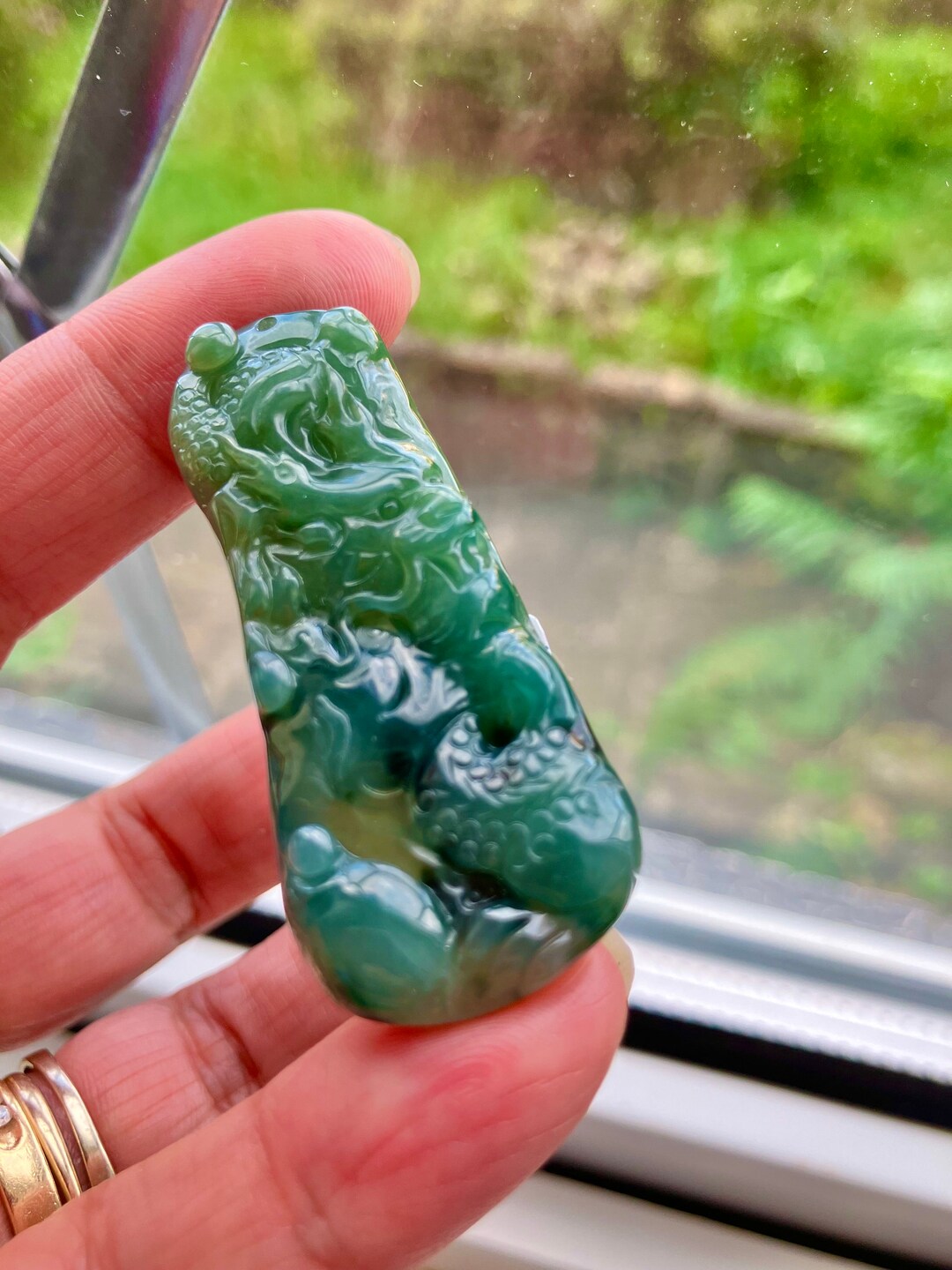 Sales!!jadeite Dragon High Relief Carved Imperial Yellow Green Grade A ...