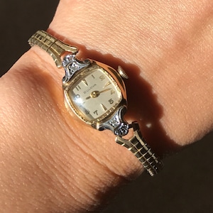 Vintage Ladies Watch Bulova 1940s Diamonds Runs Well Serviced Art Deco ...