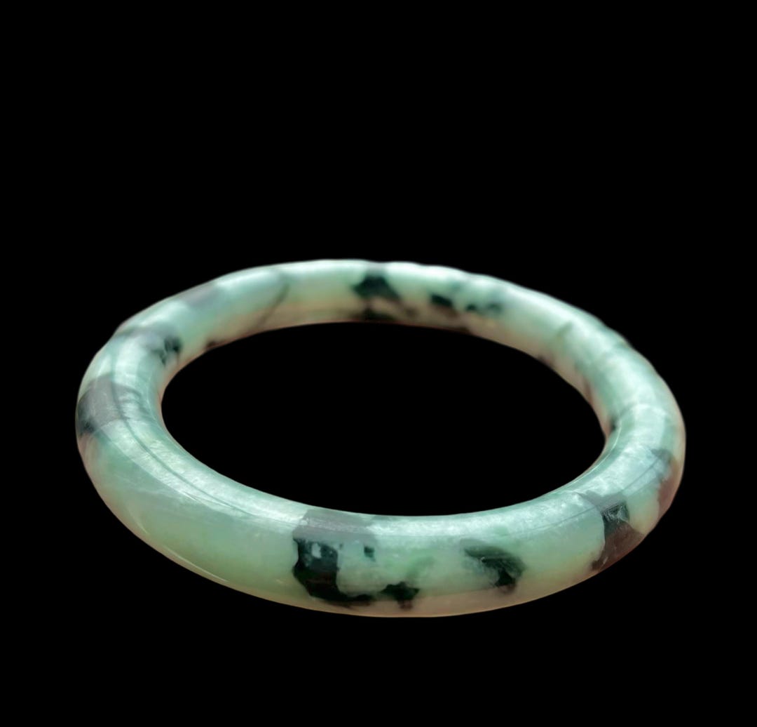 Jadeite Bangle /56-58mm Chuppy Round Burma Grade A/ Imperial / Green ...