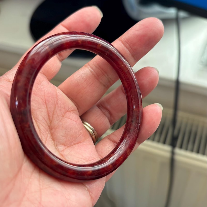 Burmese Red Jade Bangle Bracelet - Etsy