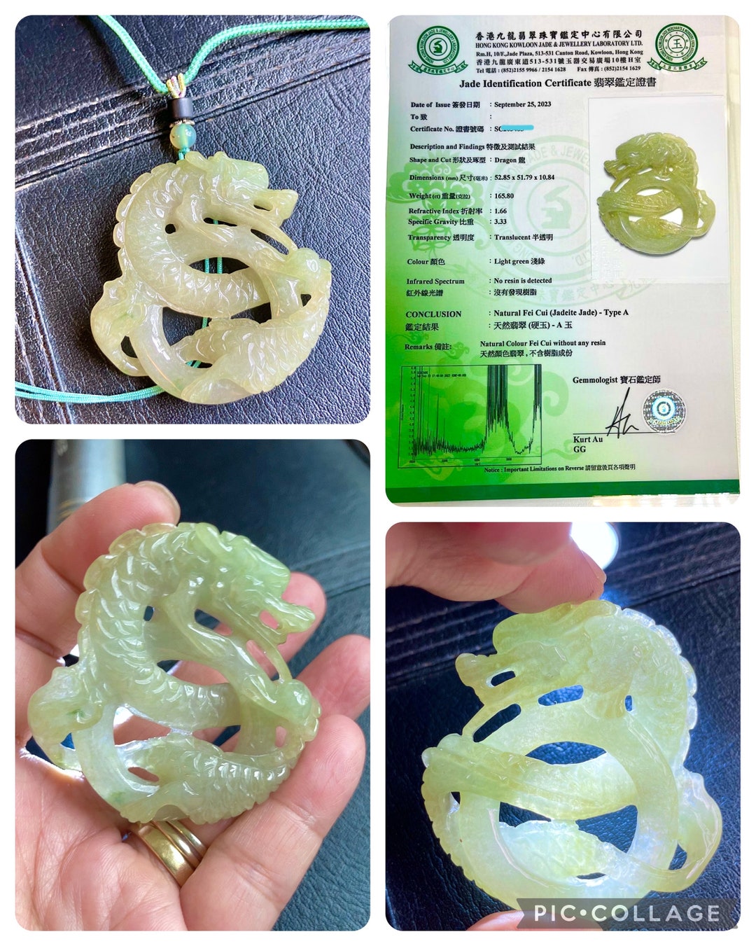 Carved Dragon Jade Pendant/jade Dragon for Men for Women , Green Type A ...