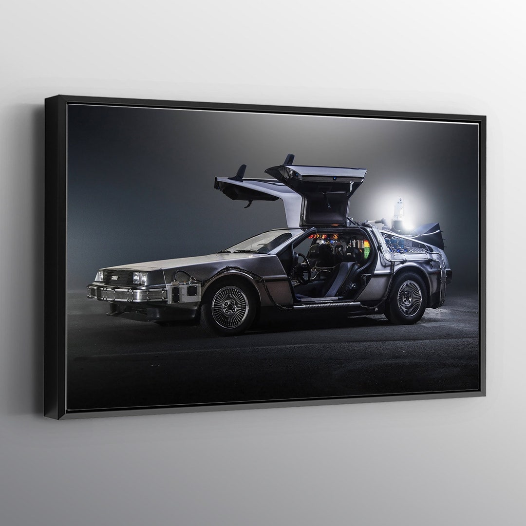 Back to the Future Delorean Print Wall Art Canvas. Printed Smooth ...