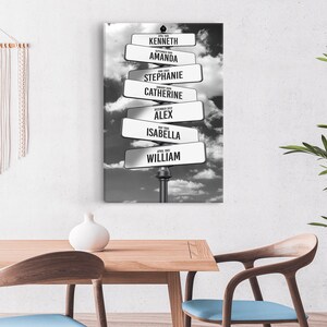Custom Street Sign Multi-names Personalized Print Wall Art Canvas ...