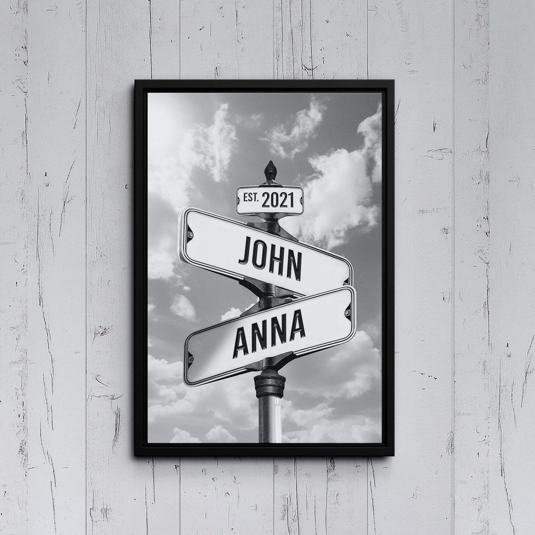 Vintage Street Sign Multi-names Personalized Print Wall Art Canvas ...