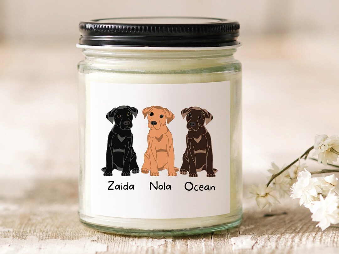 Custom Lab Candle, Personalized Black Lab Gift, Yellow Lab Mom ...