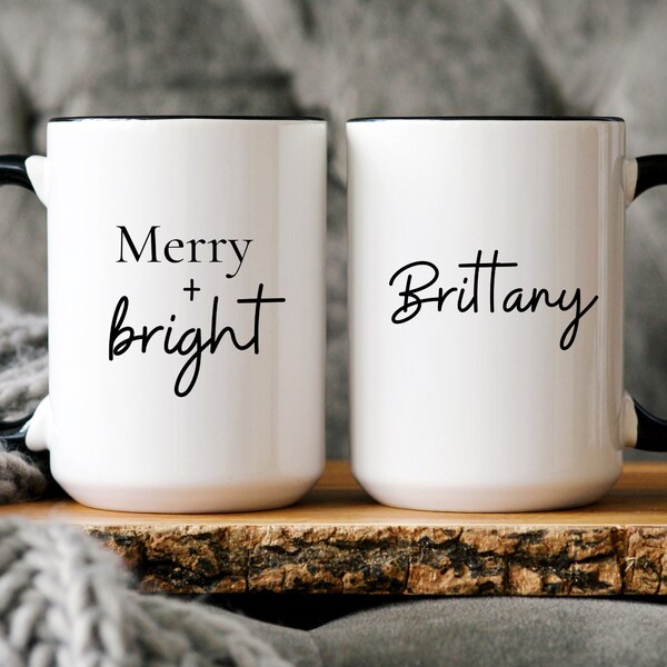 Merry and Bright Mug - Etsy