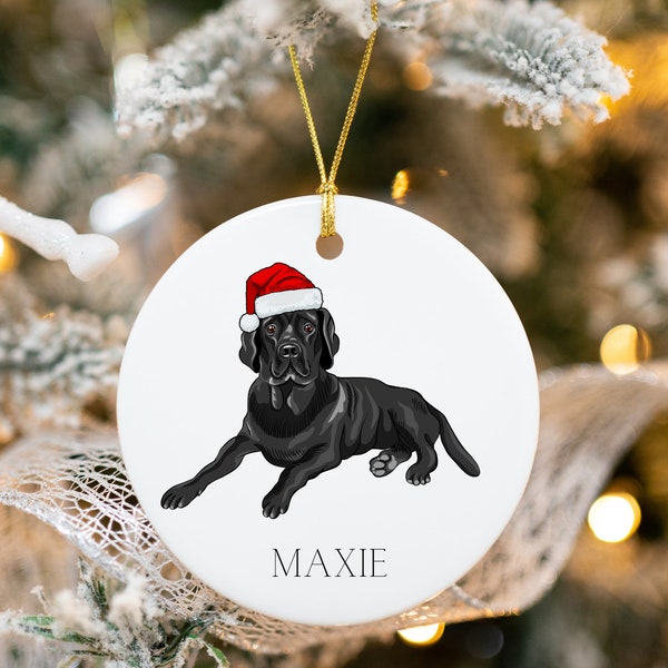 Black Lab Christmas Ornament - Etsy