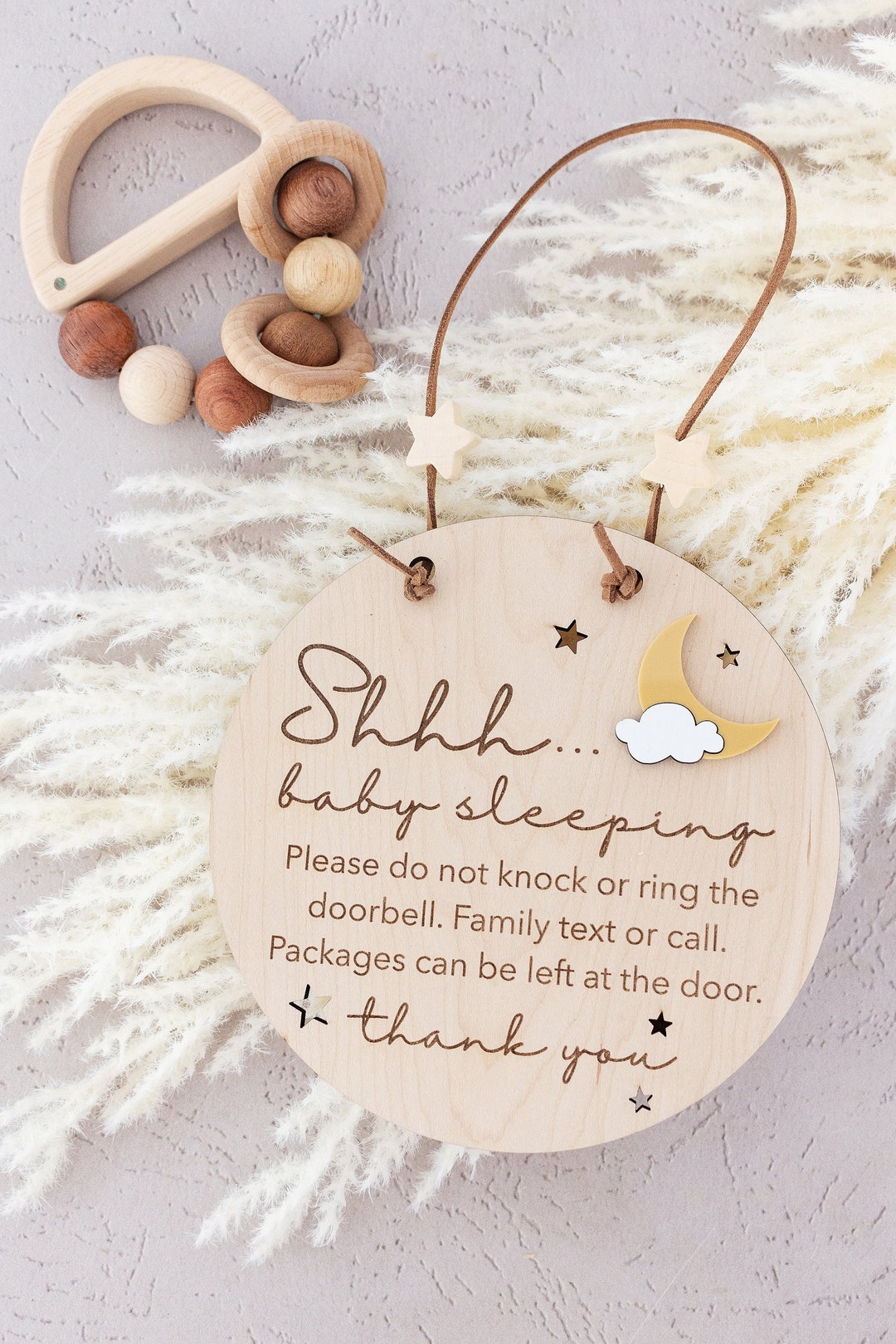 Shhh, Baby Sleeping Sign | Moon and Stars | Do Not Disturb Sign | Baby ...
