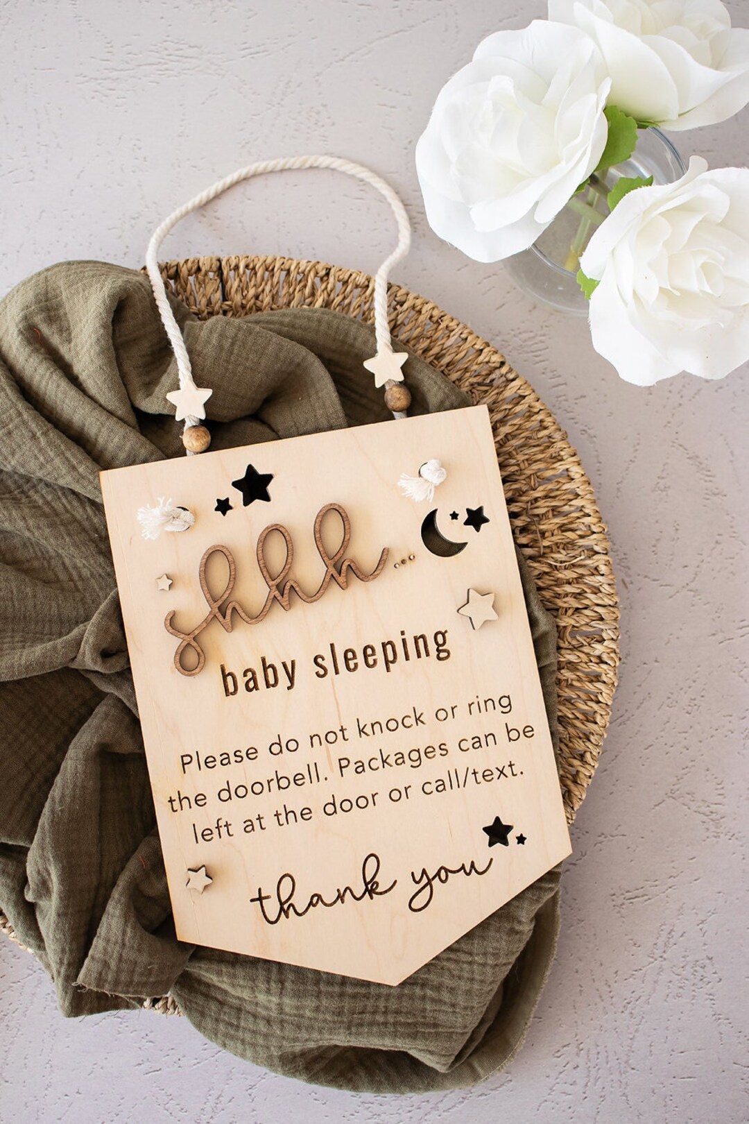 Shhh, Baby Sleeping | Door Sign | Baby Sign | Privacy Sign - Etsy