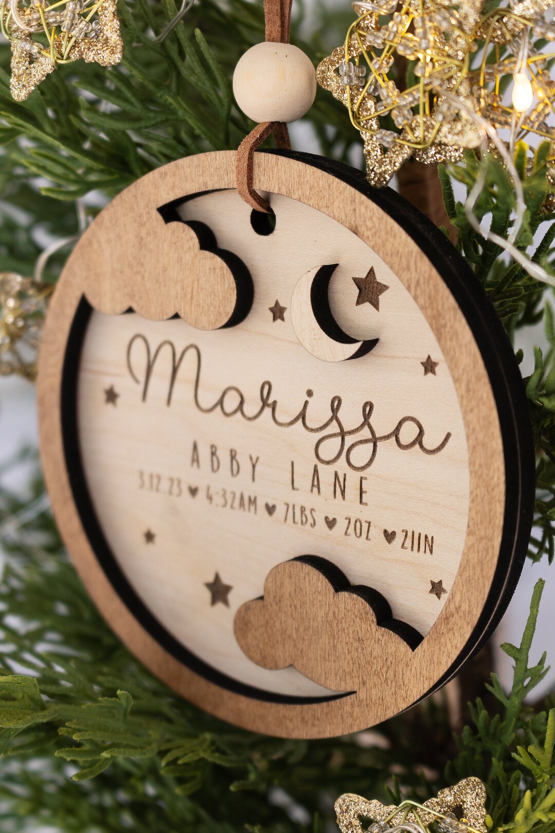 Baby's First Christmas | Custom Ornament | Birth Announcement | 2023 ...