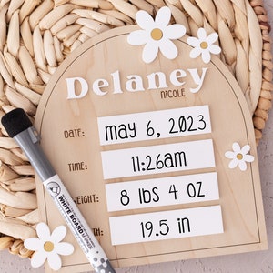 Arched Birth Stat Sign | Birth Stats | Hospital Birth Stats | Custom ...