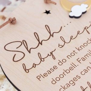 Shhh, Baby Sleeping Sign | Moon and Stars | Do Not Disturb Sign | Baby ...