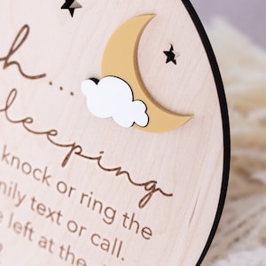 Shhh, Baby Sleeping Sign | Moon and Stars | Do Not Disturb Sign | Baby ...