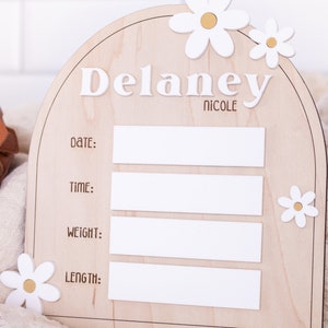 Arched Birth Stat Sign | Birth Stats | Hospital Birth Stats | Custom ...