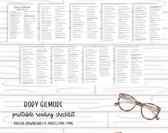 Rory Gilmore Reading Challenge Poster INSTANT DOWNLOAD - Etsy.de