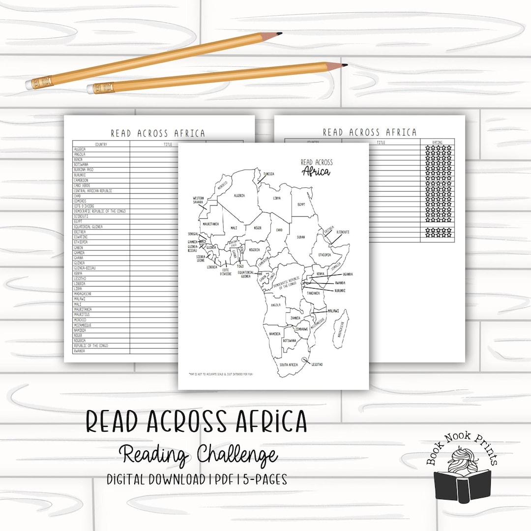 Read Across Africa Reading Challenge Printable PDF Book Tracker Reading ...
