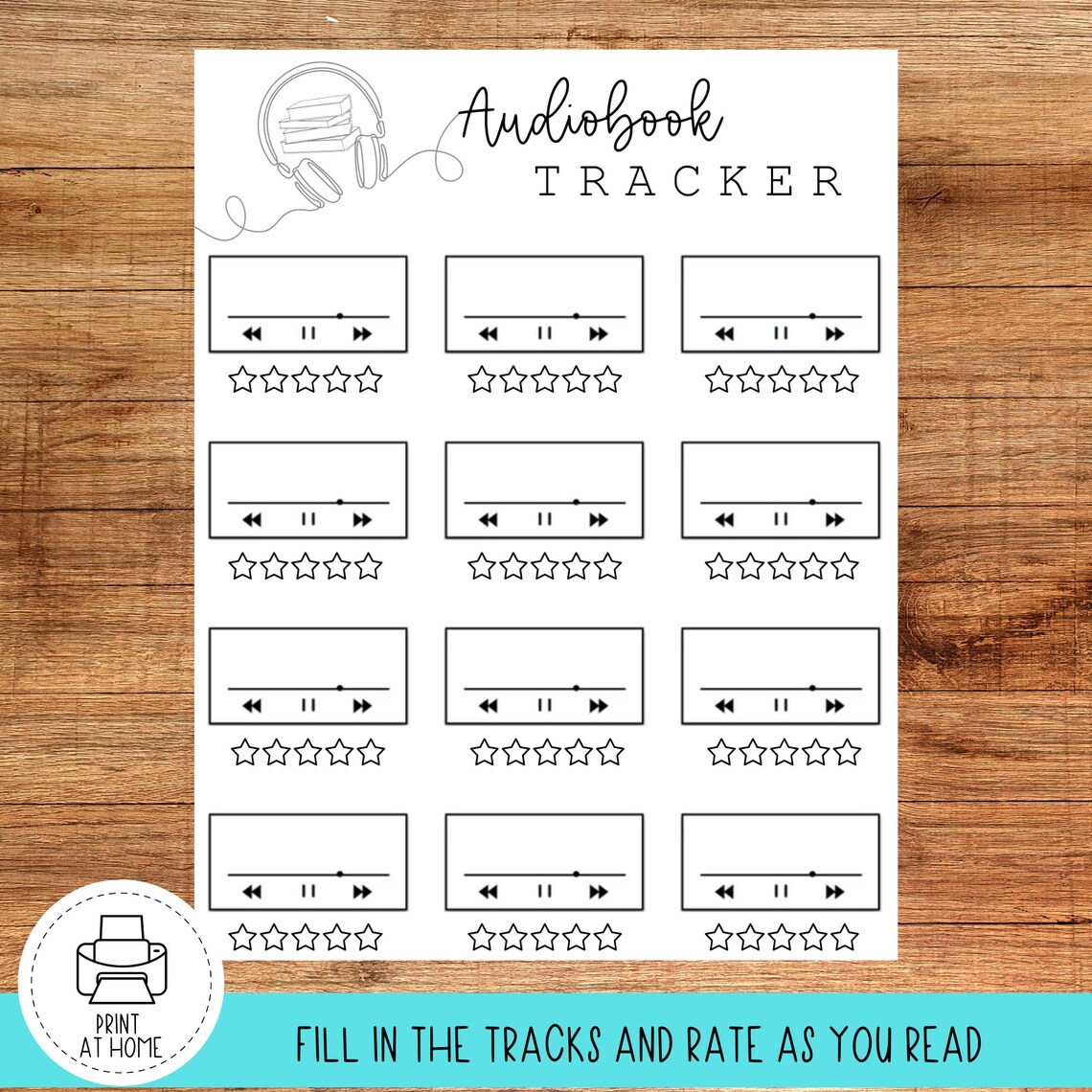 Audiobook Tracker Printable Book Tracker Reading Journal - Etsy