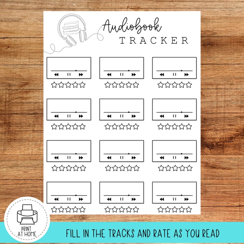 Audiobook Tracker Printable Book Tracker Reading Journal - Etsy